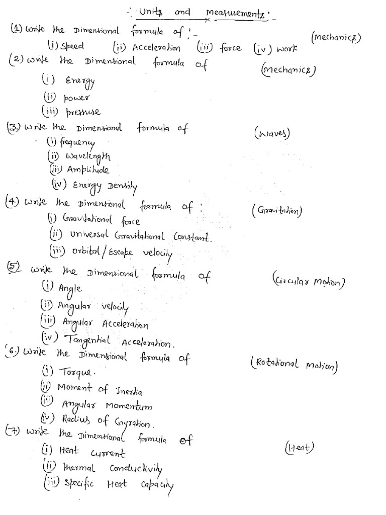 Unit and Dimension Sheet | PDF