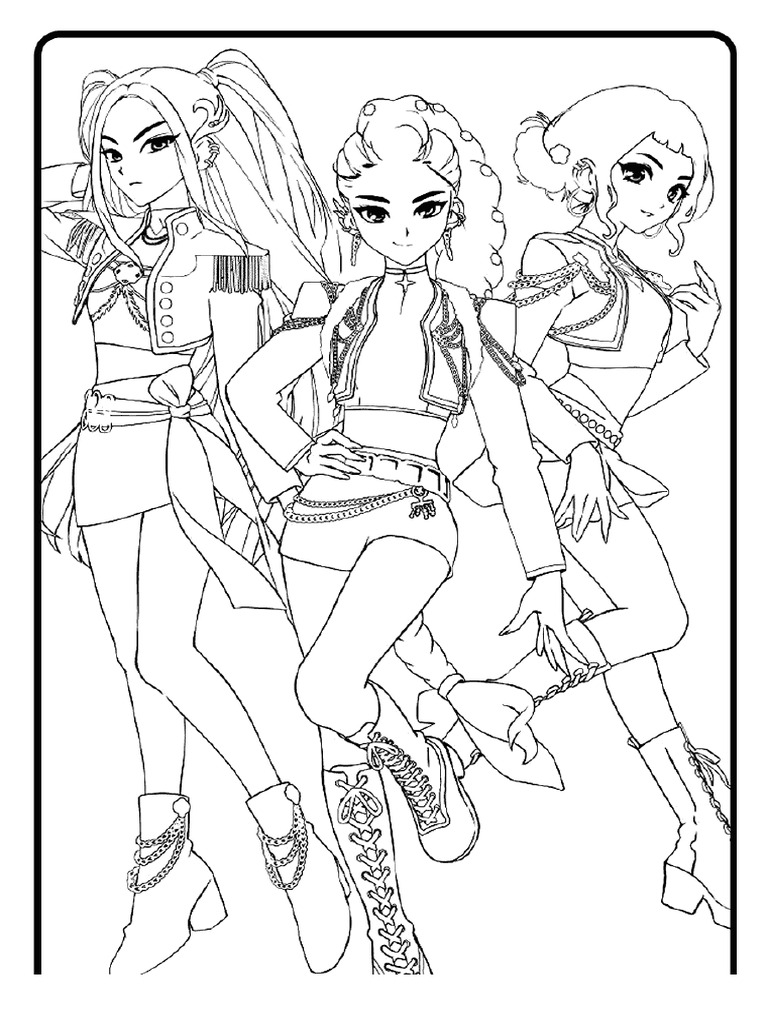 Free Crayola K-Pop Demon Hunters Huntrix Coloring Page | PDF