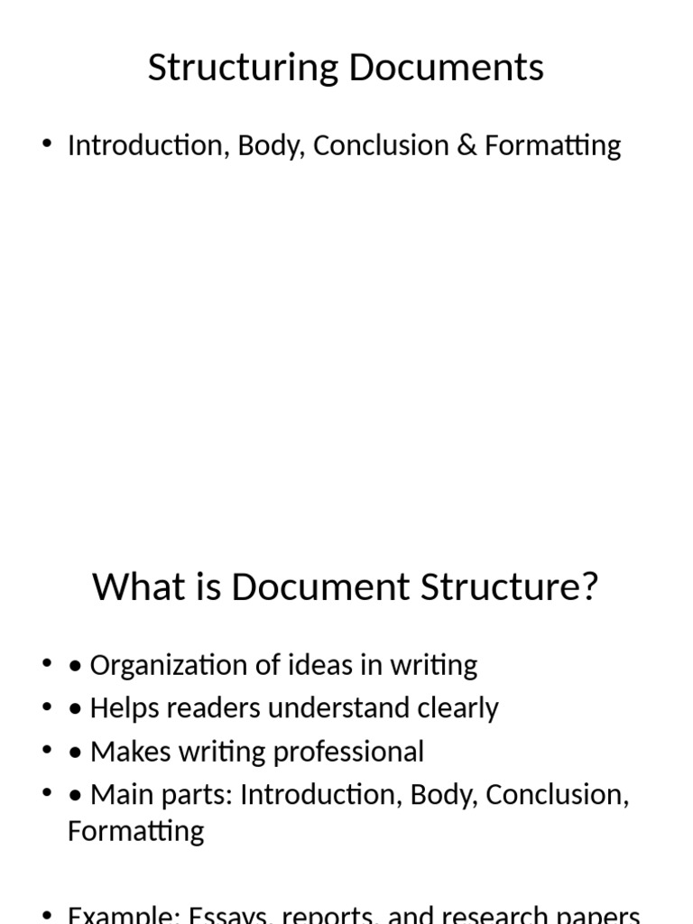 Effective Document Structuring Guide | PDF | Paragraph | Thesis