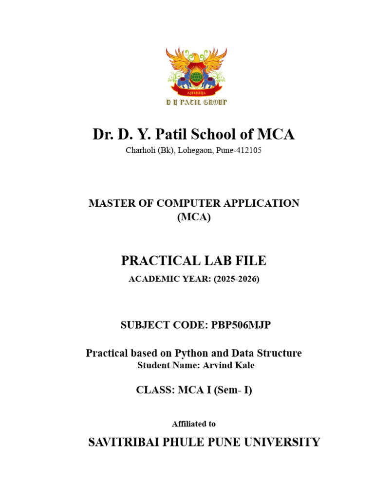 Lab File Cover Page DIV A | PDF