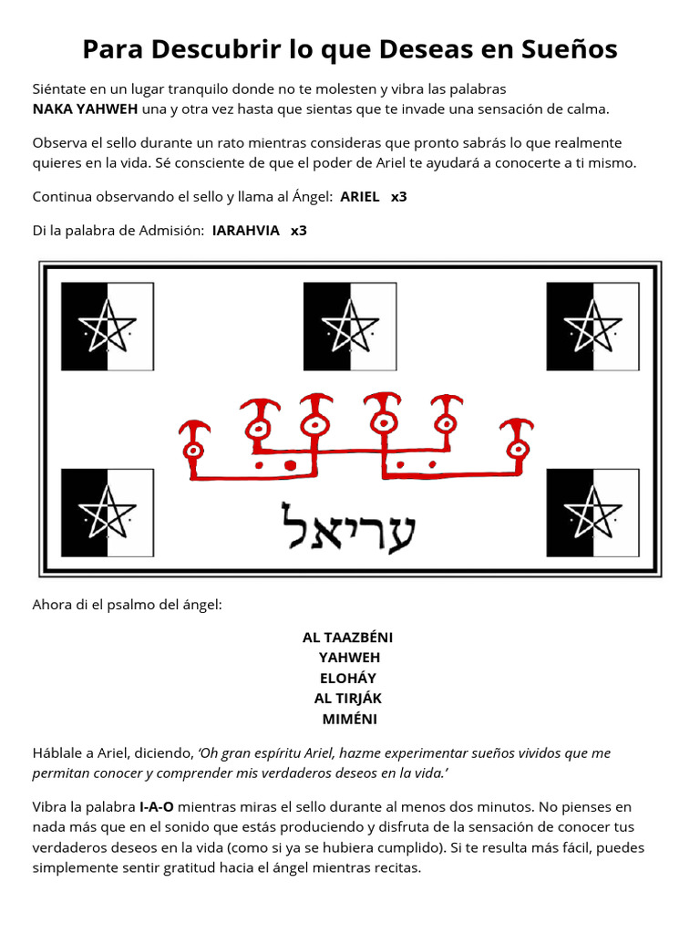 Para Descubrir Lo Que Deseas en Sueños (1) | PDF