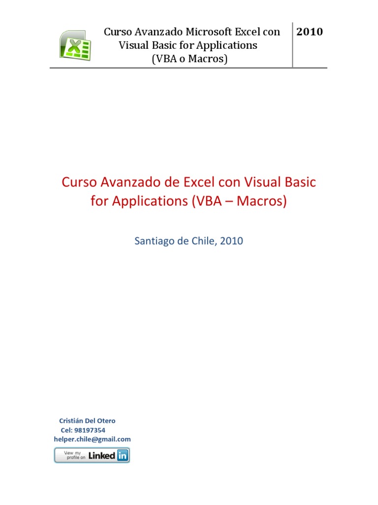 Curso Excel Avanzado con VBA | PDF | Visual Basic para Aplicaciones | Microsoft Excel