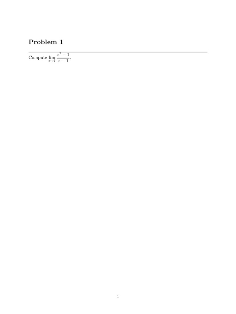 Calculus and Algebra Problem Set | PDF