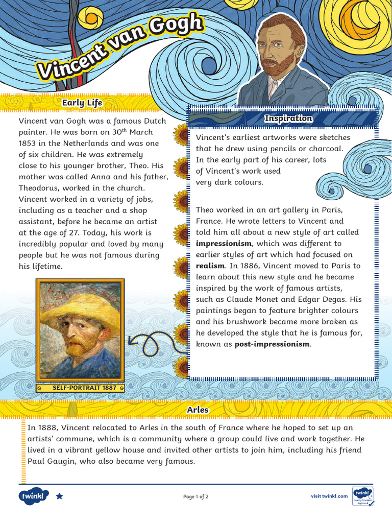 Vincent van Gogh: Early Life Overview | PDF | Vincent Van Gogh ...