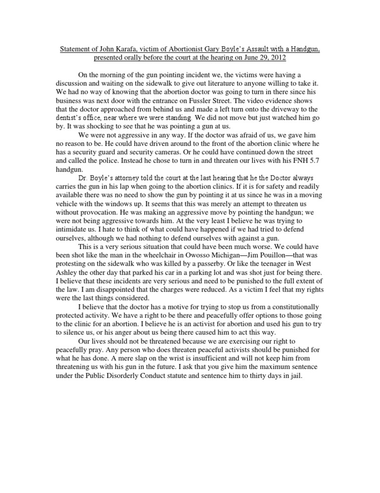Statement by John Karafa | Download Free PDF | Crime & Violence | Crime Thriller