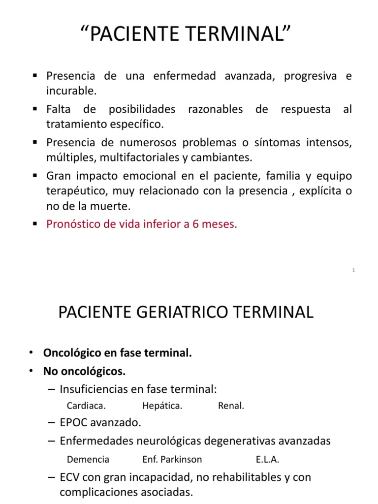 Paciente Terminal: Definición y Fases | PDF