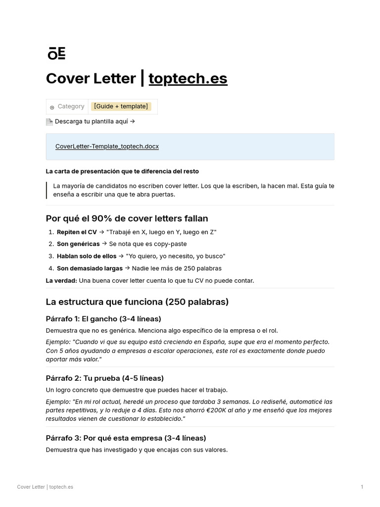 COVER LETTER TOPTECHES | PDF
