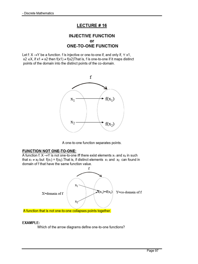 One-to-One and Onto Functions Explained | PDF | Function (Mathematics ...