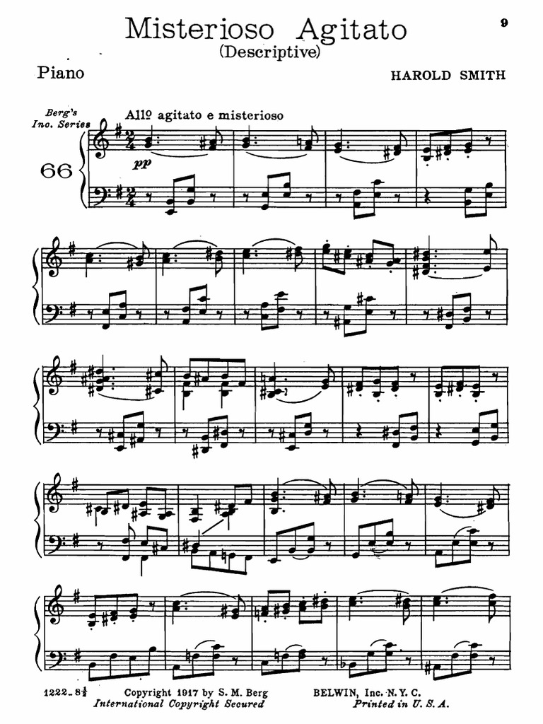 IMSLP561304-PMLP904193-HSmith Misterioso Agitato BIS66 Piano Belwin | PDF