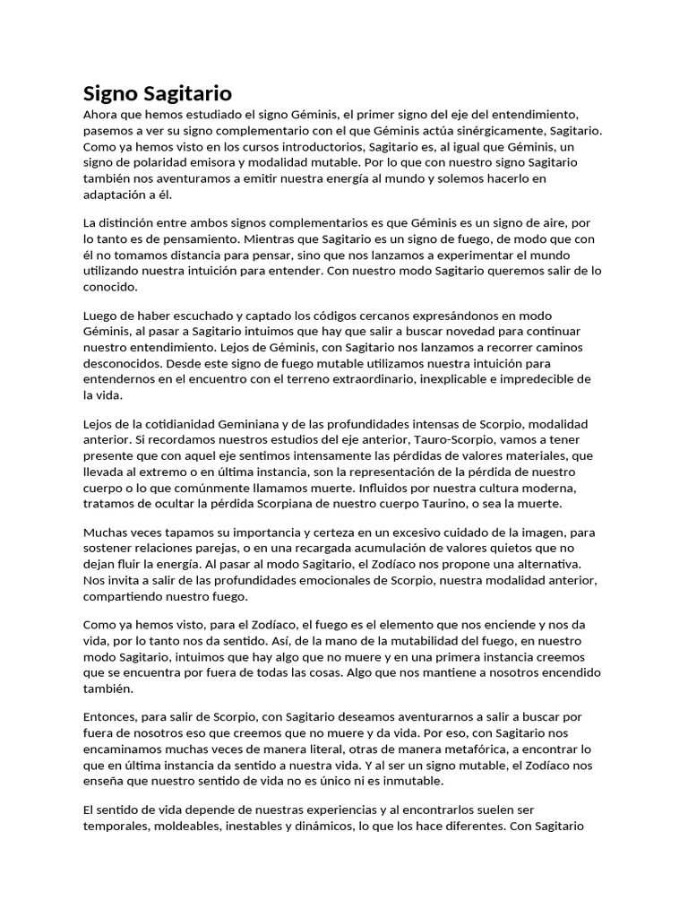 Características del Signo Sagitario | PDF | Verdad