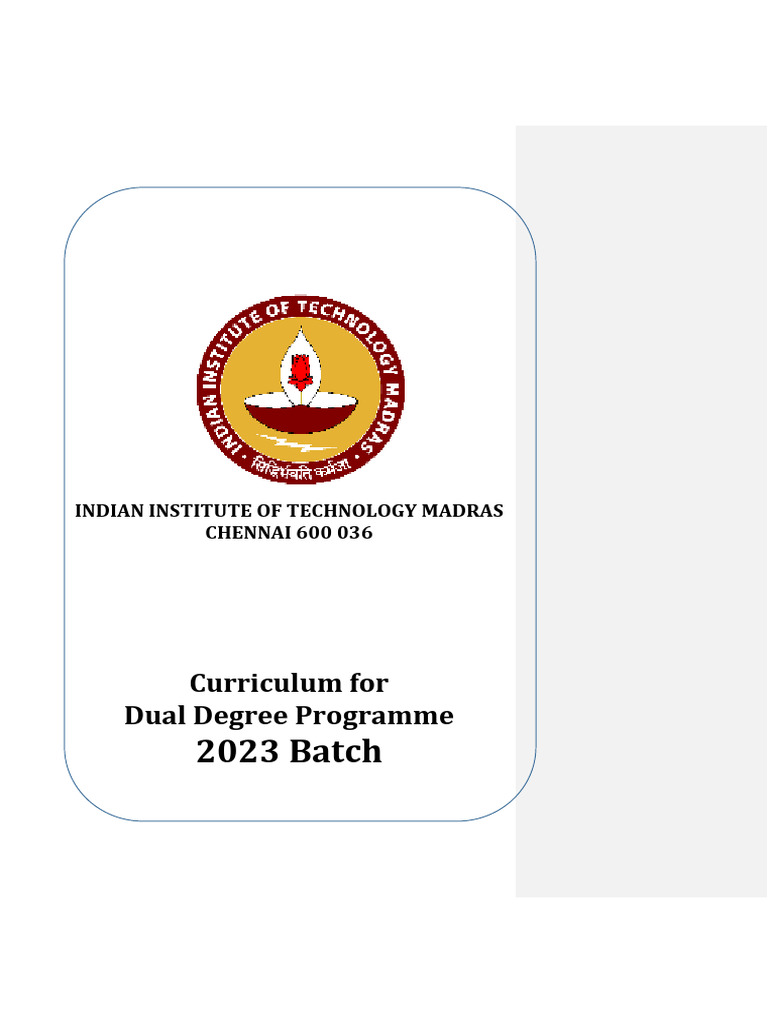 IIT Madras Dual Degree Curriculum 2023 | PDF | Computer Programming ...