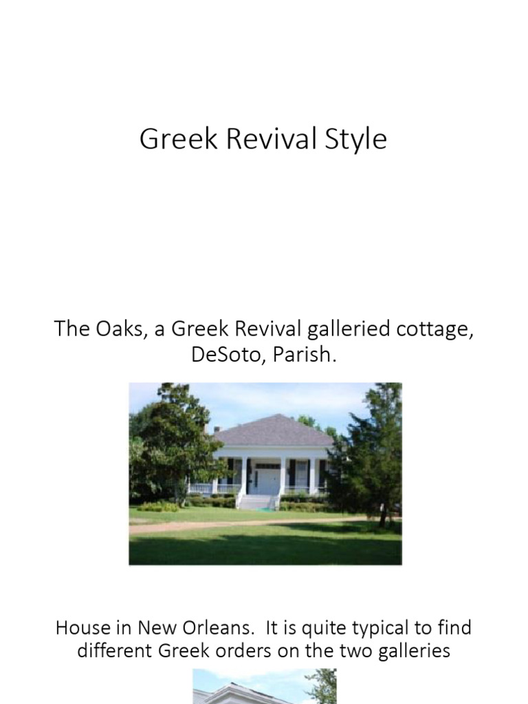 Greek Revival and Architectural Styles | PDF