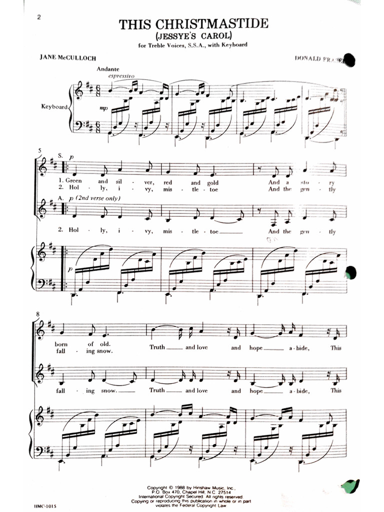 This+Christmastide+SSA+Scanned+PDF+Music | PDF