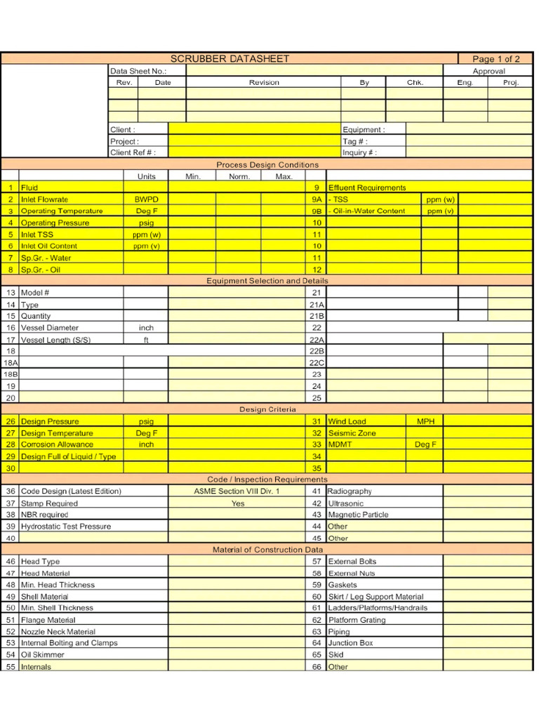 Scrubber Data Sheet 1 | PDF