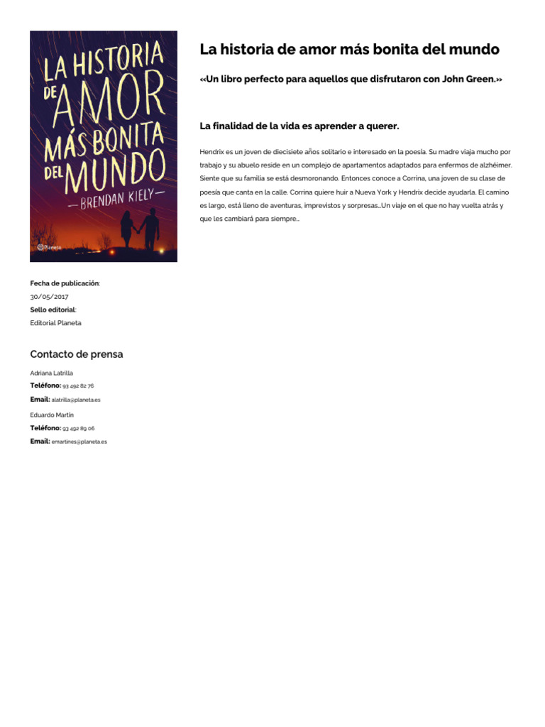 La Historia de Amor Mas Bonita Del Mundo | PDF