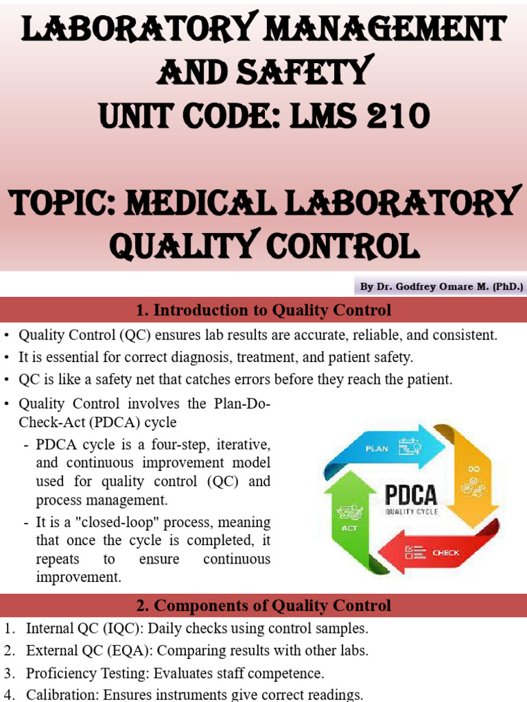 Medical Laboratory Quality Control Guide | PDF | Medical Laboratory ...