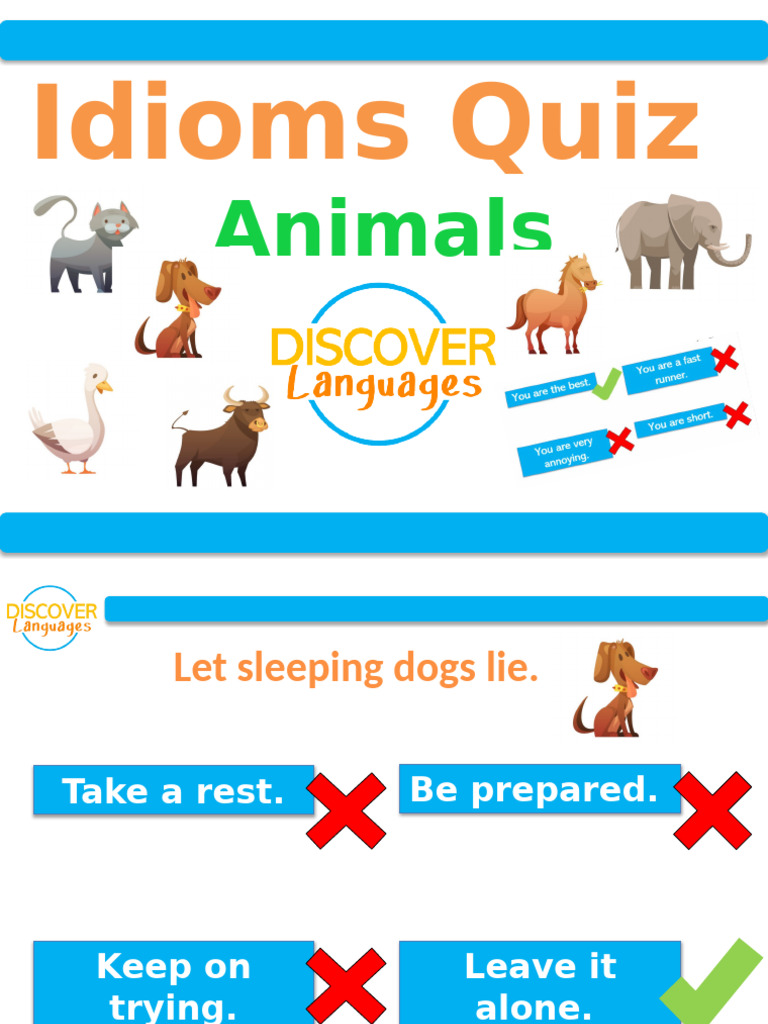 Animal Idioms Quiz for ESL Learners | PDF