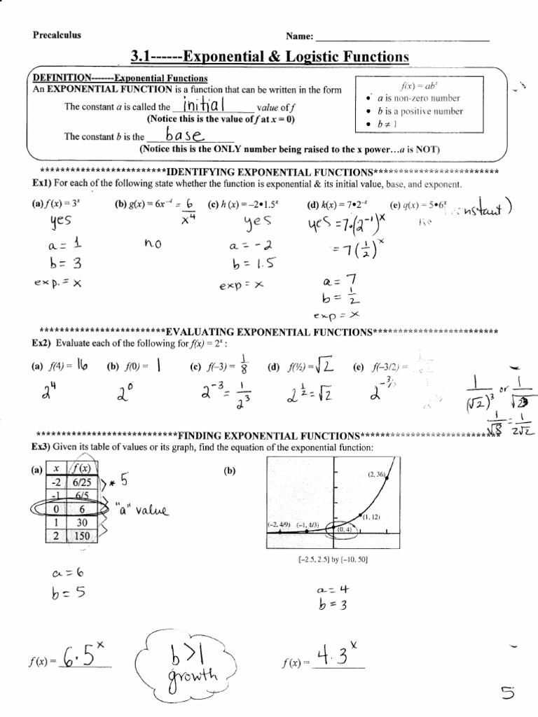 Expon and Logistic Graphs 6 | PDF