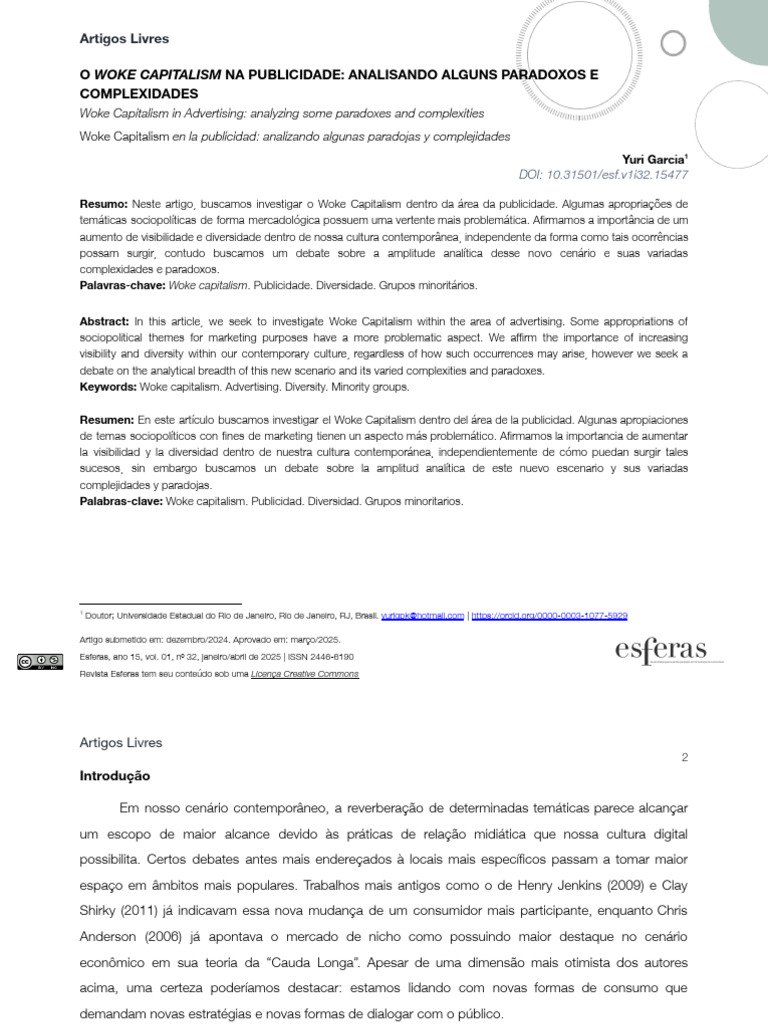 Texto do artigo-72339-1-10-20250501 | PDF | Publicidade | Machismo