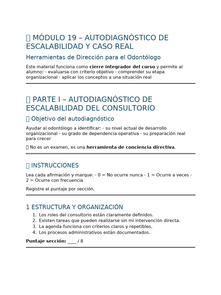Módulo 19 – Autodiagnóstico de Escalabilidad Y Caso Real | PDF