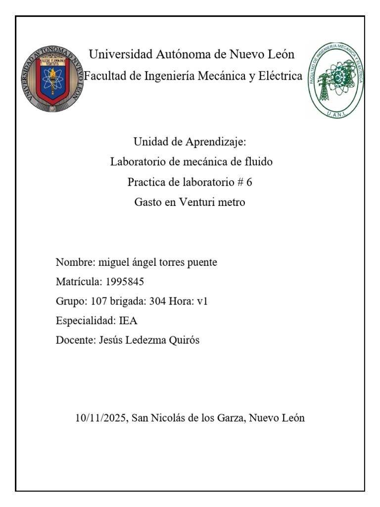 practica 6 lab | PDF | Gases | Física