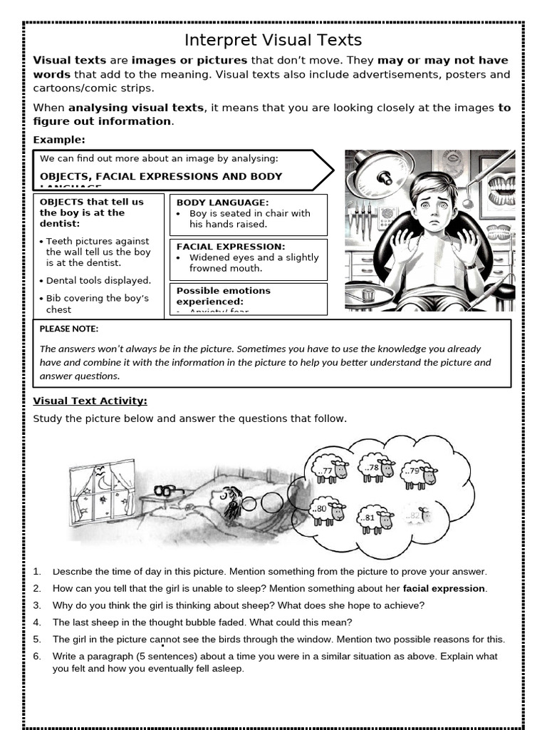 Analyzing Visual Texts: Techniques & Activities | PDF | Body Language ...