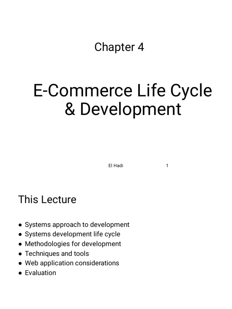 E-Commerce Development Life Cycle Guide | PDF | Software Development ...