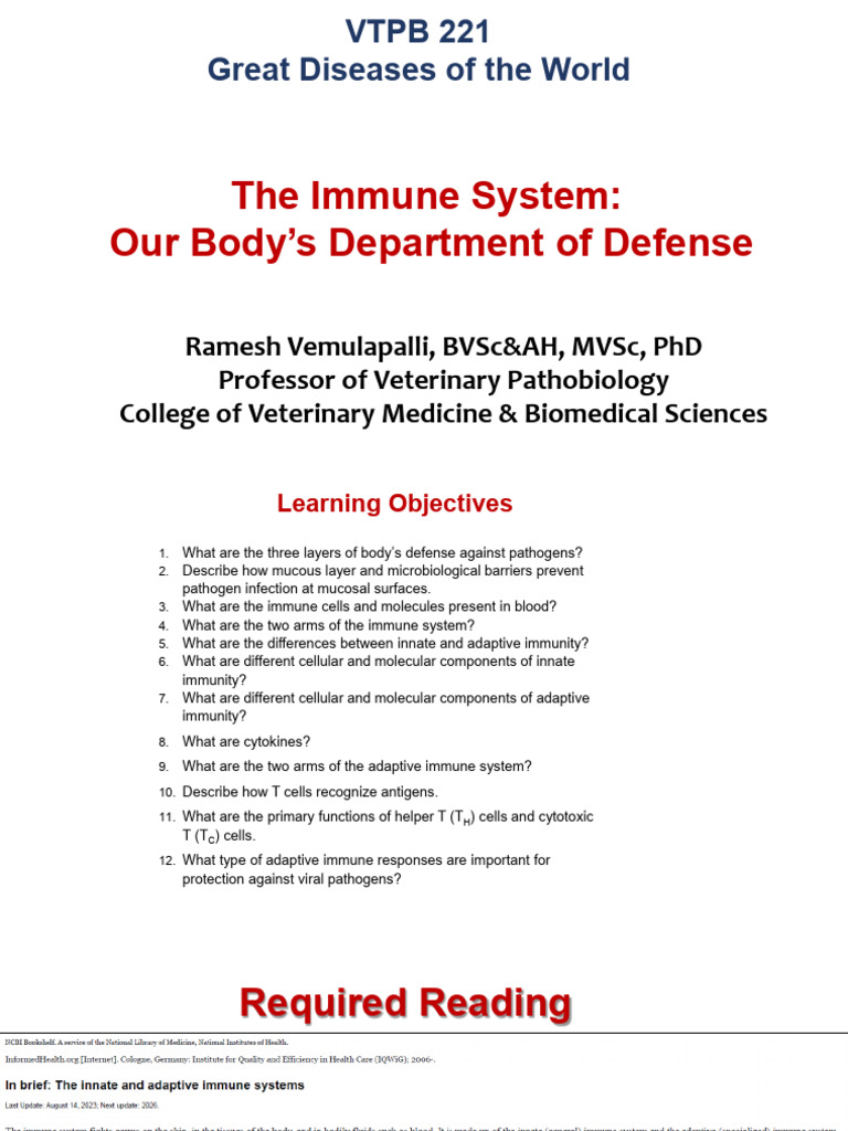 Understanding the Immune System Basics | PDF | Immune System | Adaptive ...