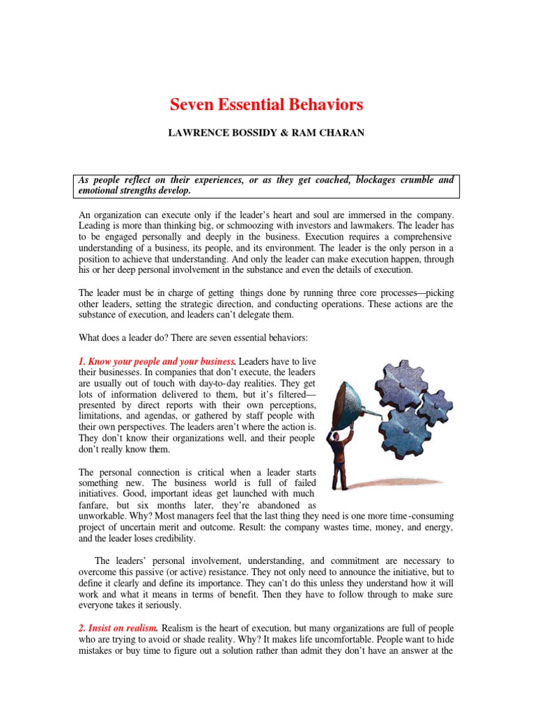 Seven Essential Behaviors | Download Free PDF | Courage | Leadership