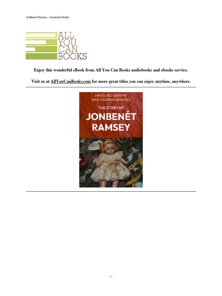 JonBenét Ramsey: Unsolved Mystery | PDF