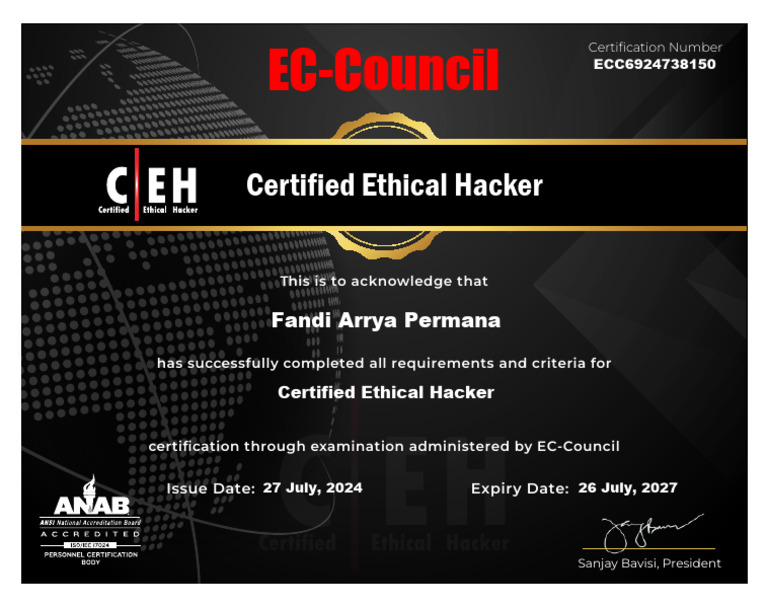 ECC CEH Certificate | PDF