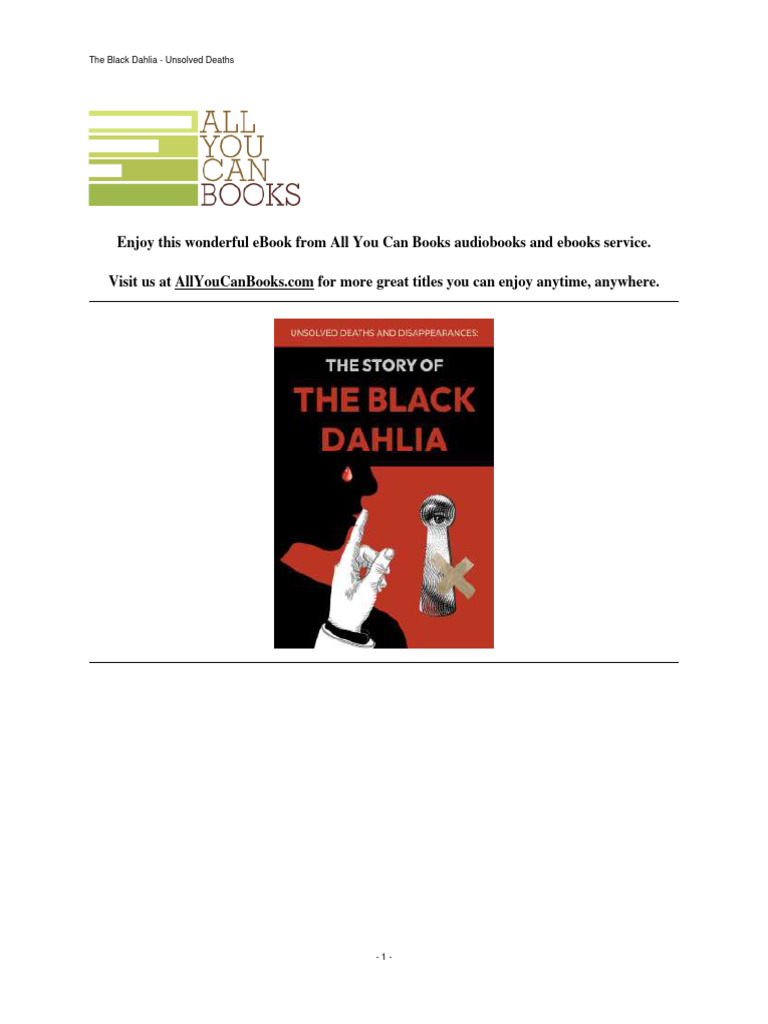 The Black Dahlia: Unsolved Mystery | PDF | Forensic Science