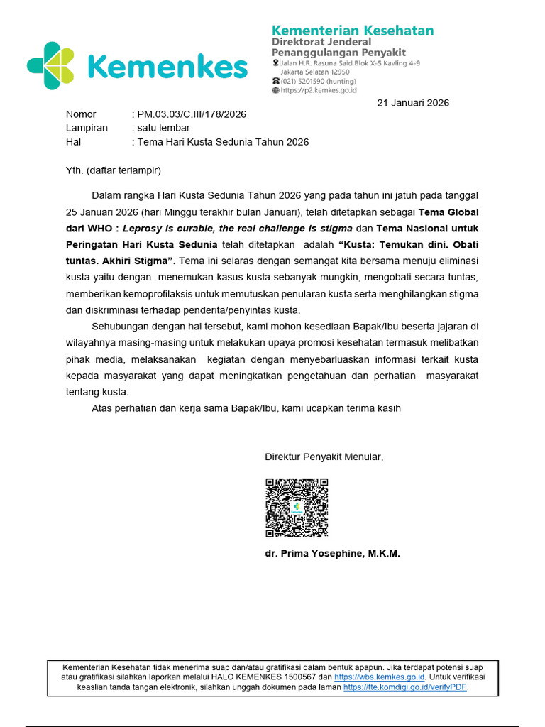 Tema Hari Kusta Sedunia 2026 | PDF