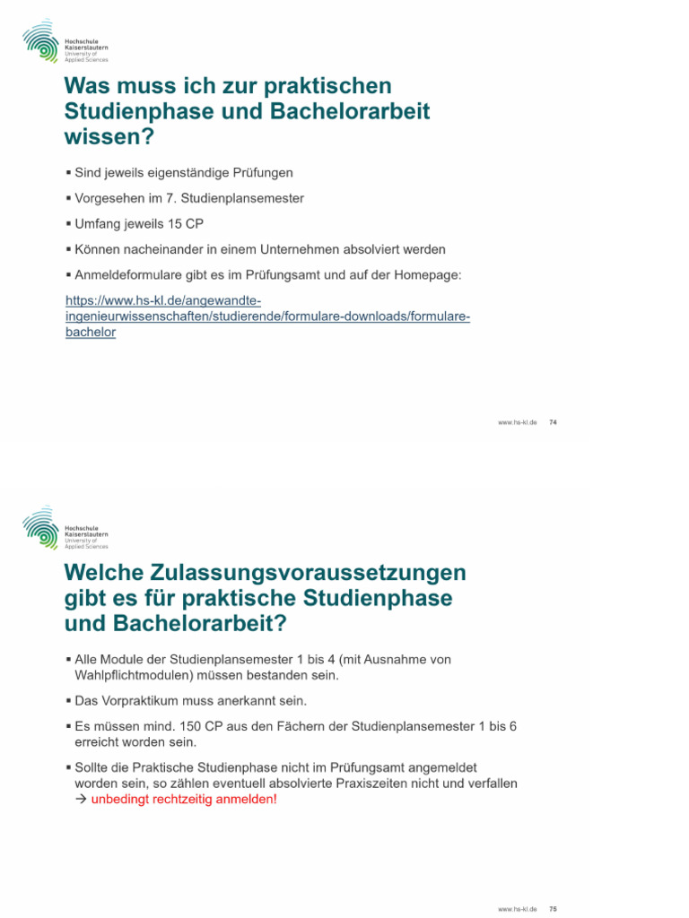 Informationen Praxisphase PO19 | PDF