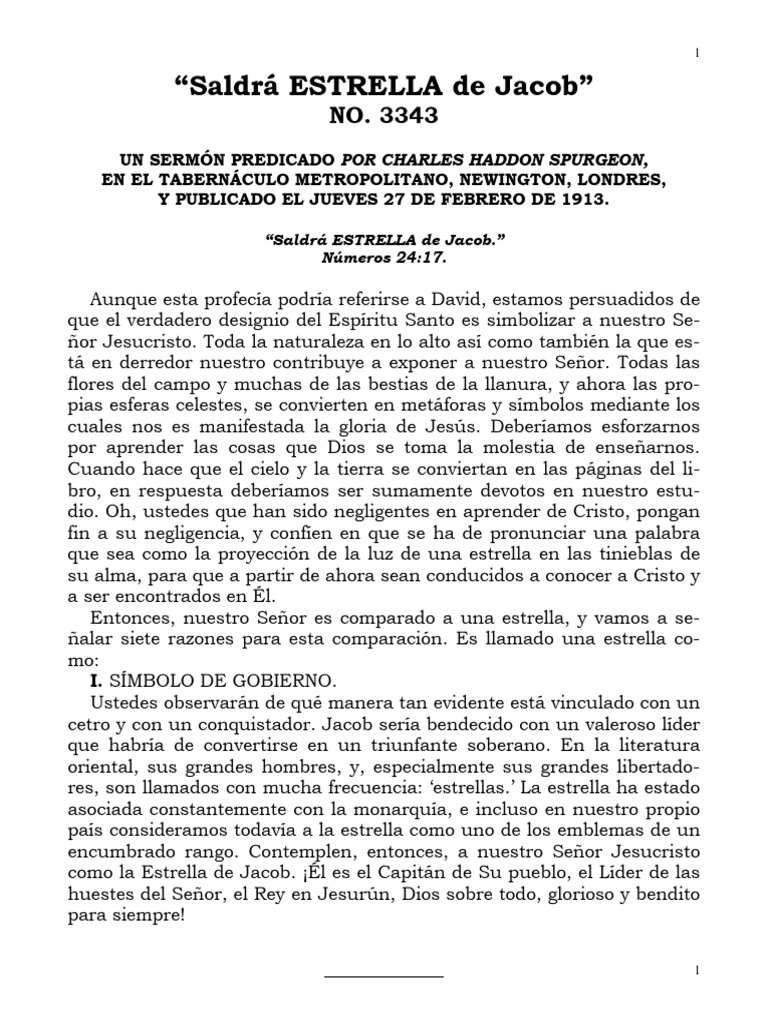 Microsoft Word - #3343, Vol. 59 - The Star Out of Jacob | PDF | Cristo ...