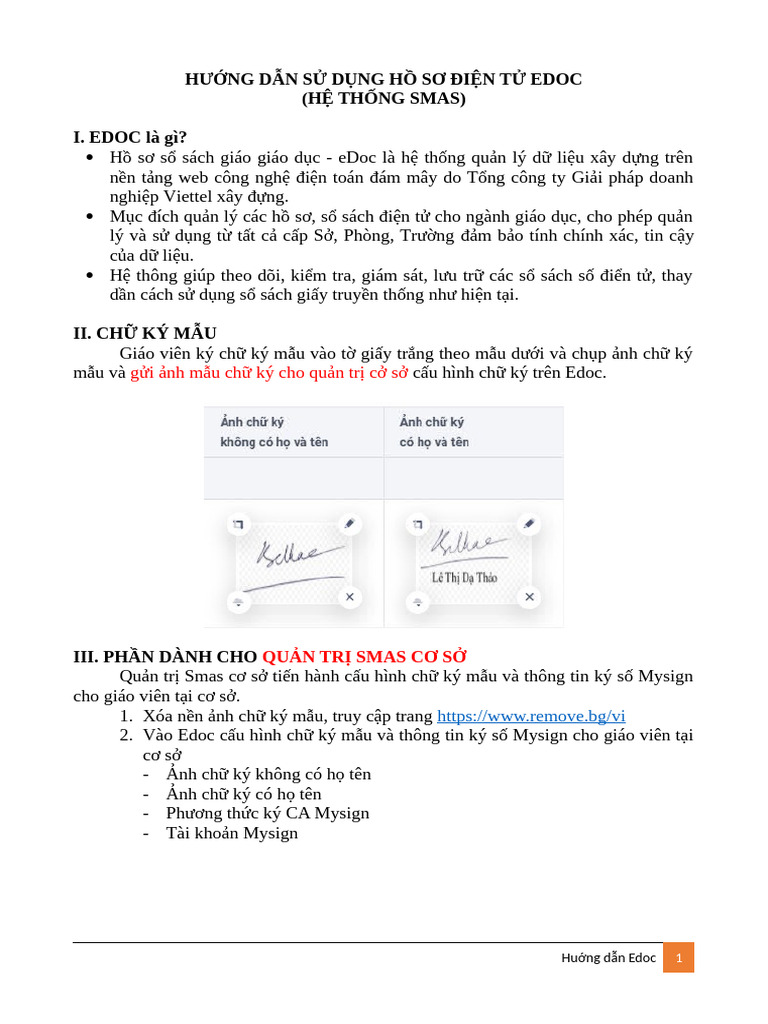 HƯỚNG DẪN EDOC | PDF