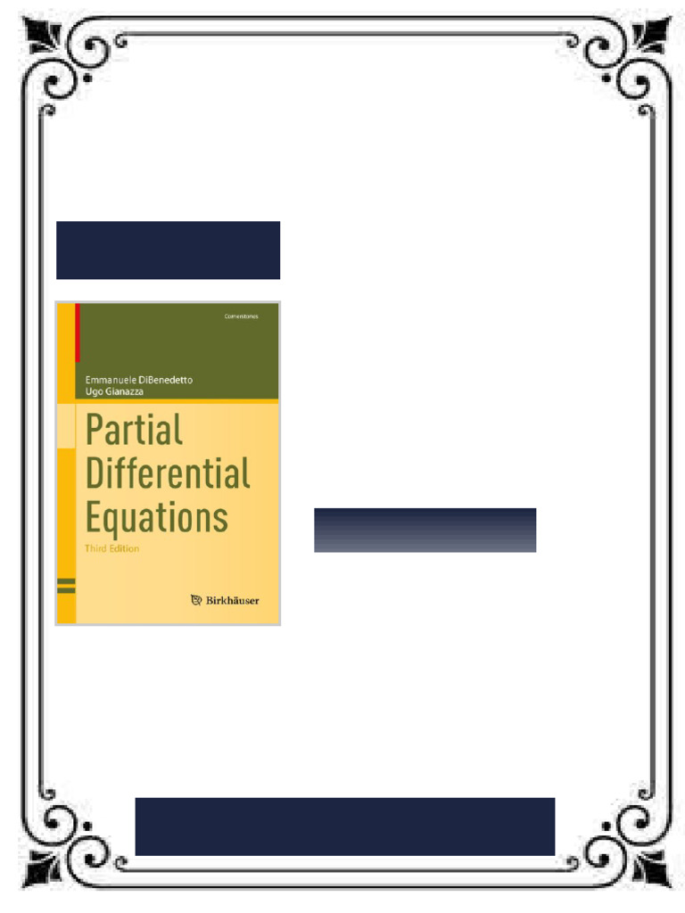 Partial Differential Equations 3rd Edition Emmanuele Dibenedetto ebook ...