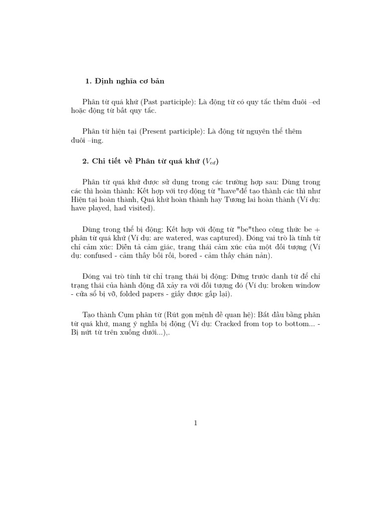 Present Participle and Past Participle | PDF