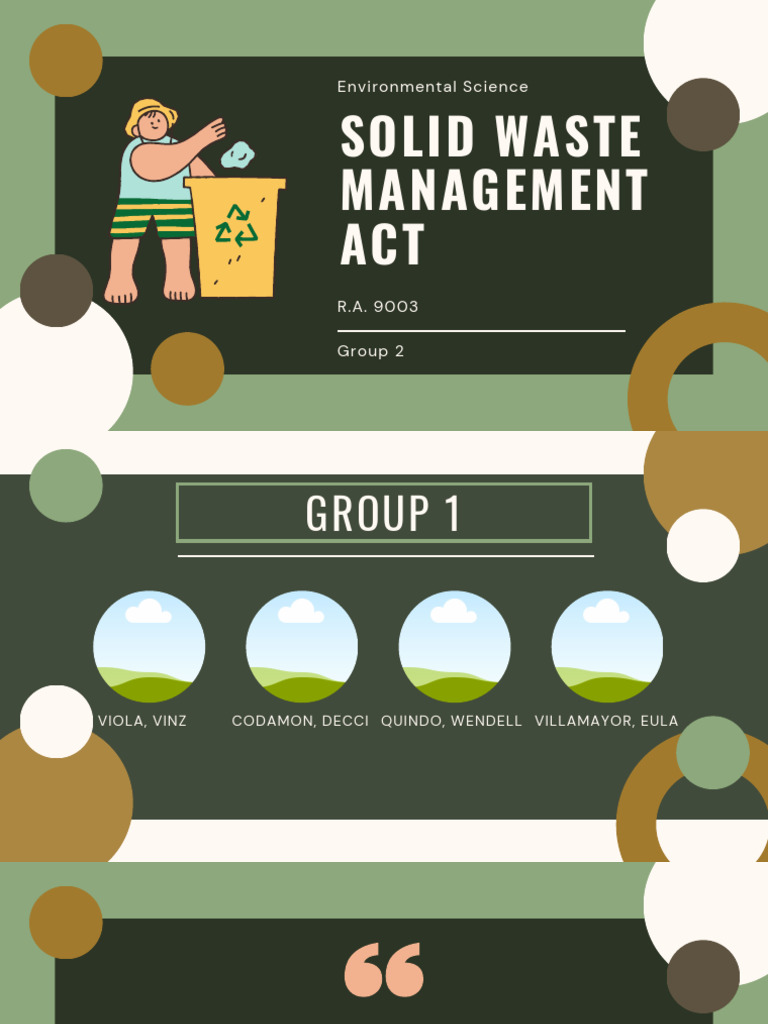 Group 2 Solid Waste Management Act of the Philippines | PDF | Waste ...