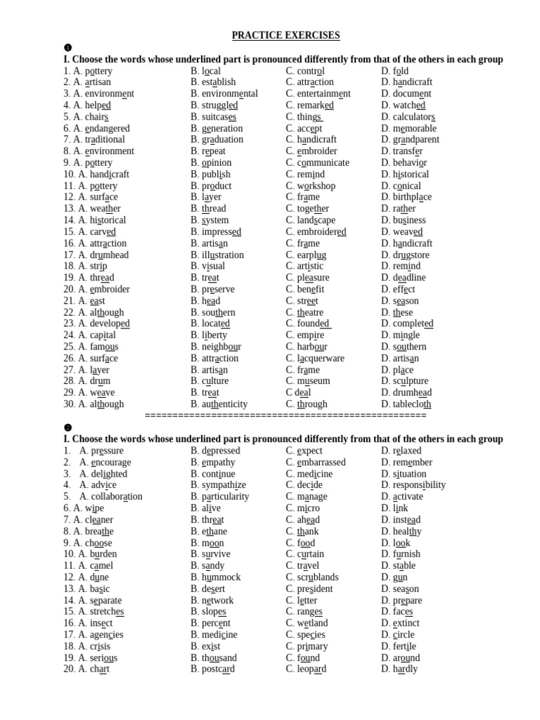 PRACTICE EXERCISES | PDF