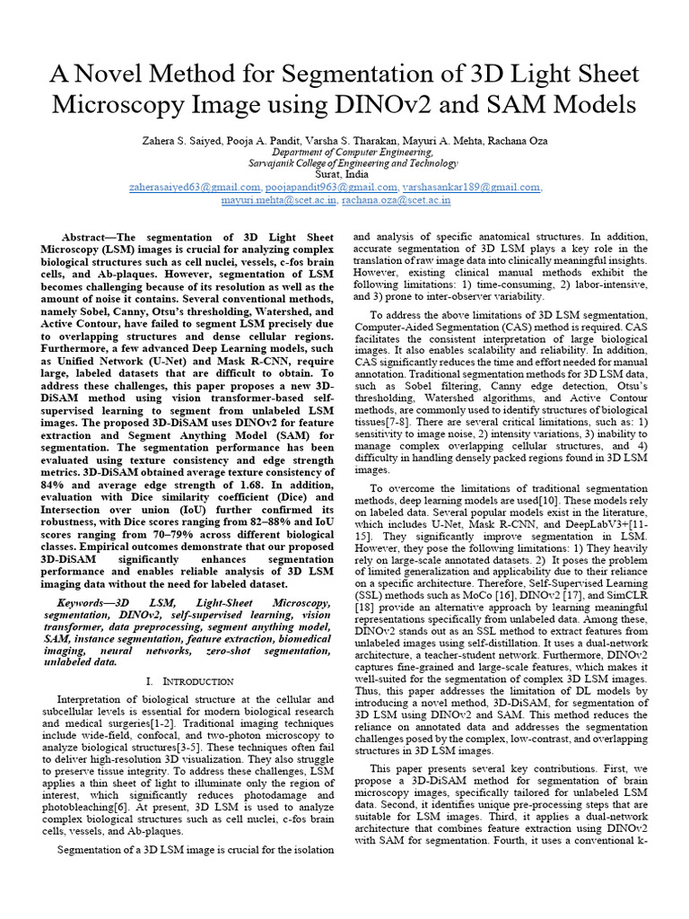 Self-Supervised 3D Microscopy Segmentation | PDF | Image Segmentation ...
