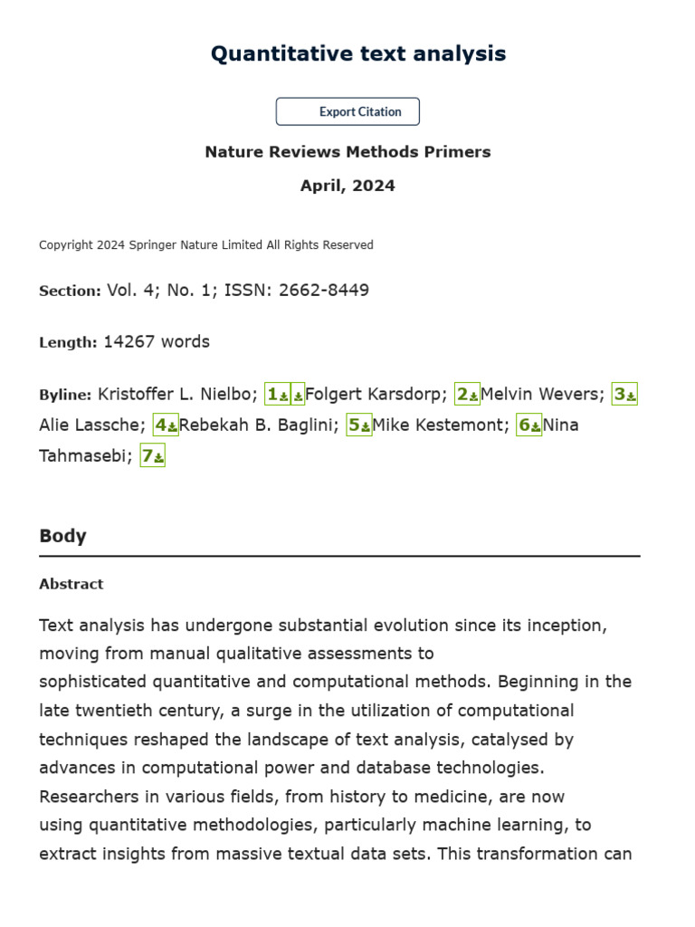 Quantitative text analysis | PDF | Machine Learning | Methodology