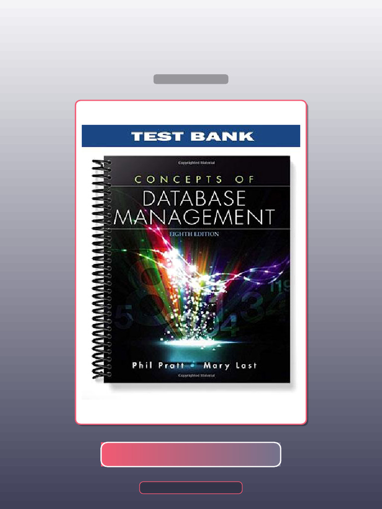 Concepts of Database Management 8th Edition by Pratt E-book Testbank ...