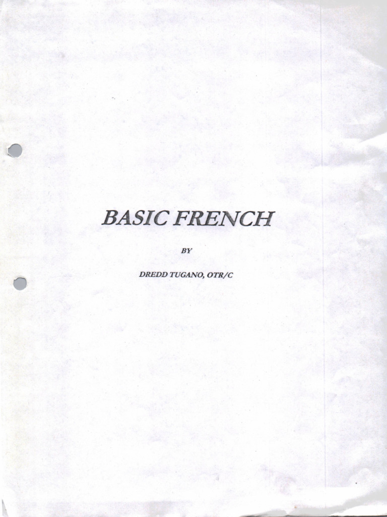 Basic French 1 | PDF