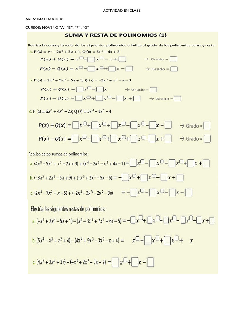 Actividad en Clase | PDF