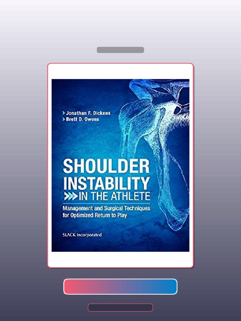 Shoulder Instability in the Athlete by Jonathan F Dickens MD E-book ...