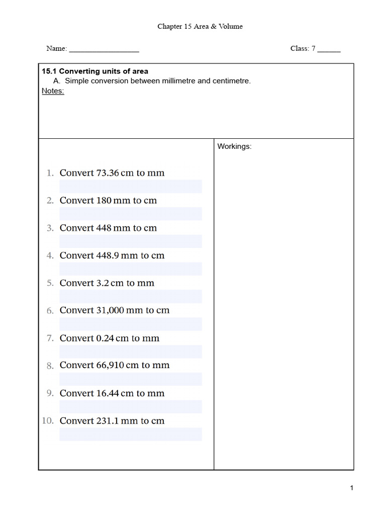 Area and Volume Unit Conversions Guide | PDF | Volume | Area
