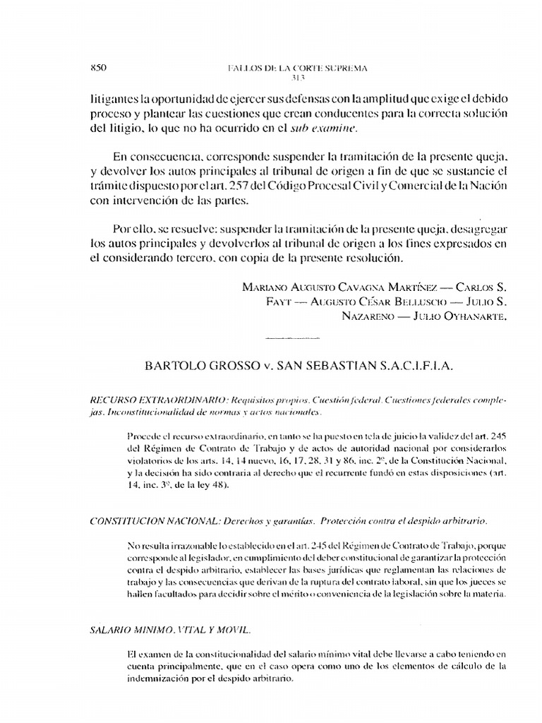 Fallo 313_85004_09_1990 - Grosso C- San Sebastian | PDF