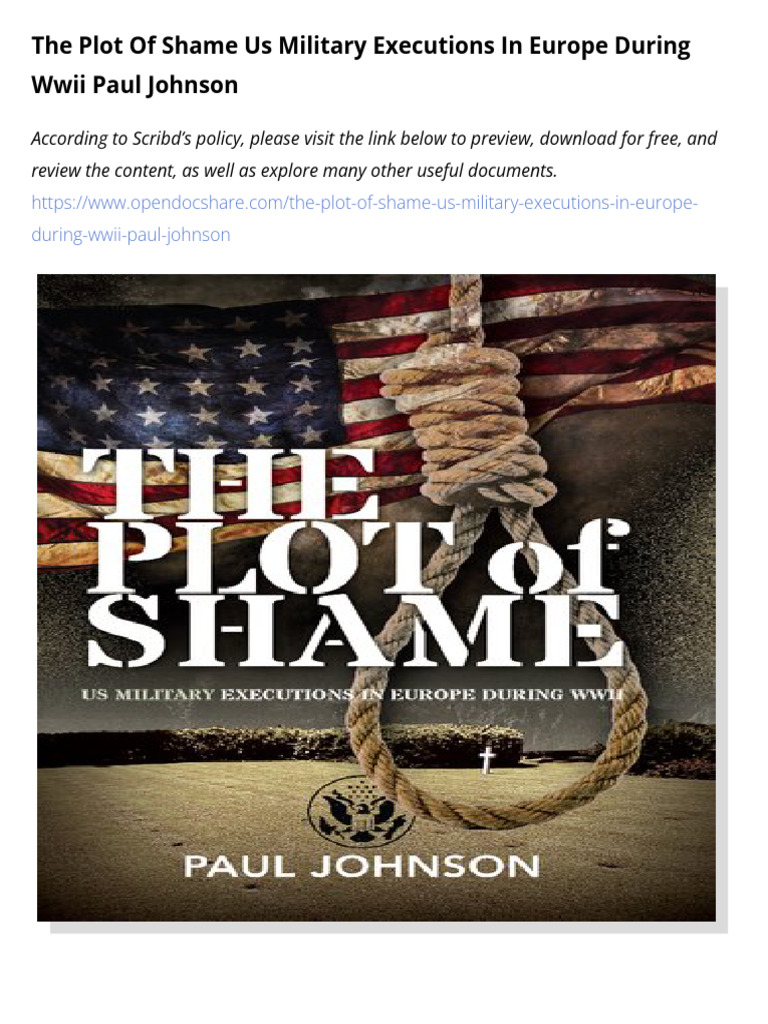 The Plot Of Shame Us Military Executions In Europe During Wwii Paul ...