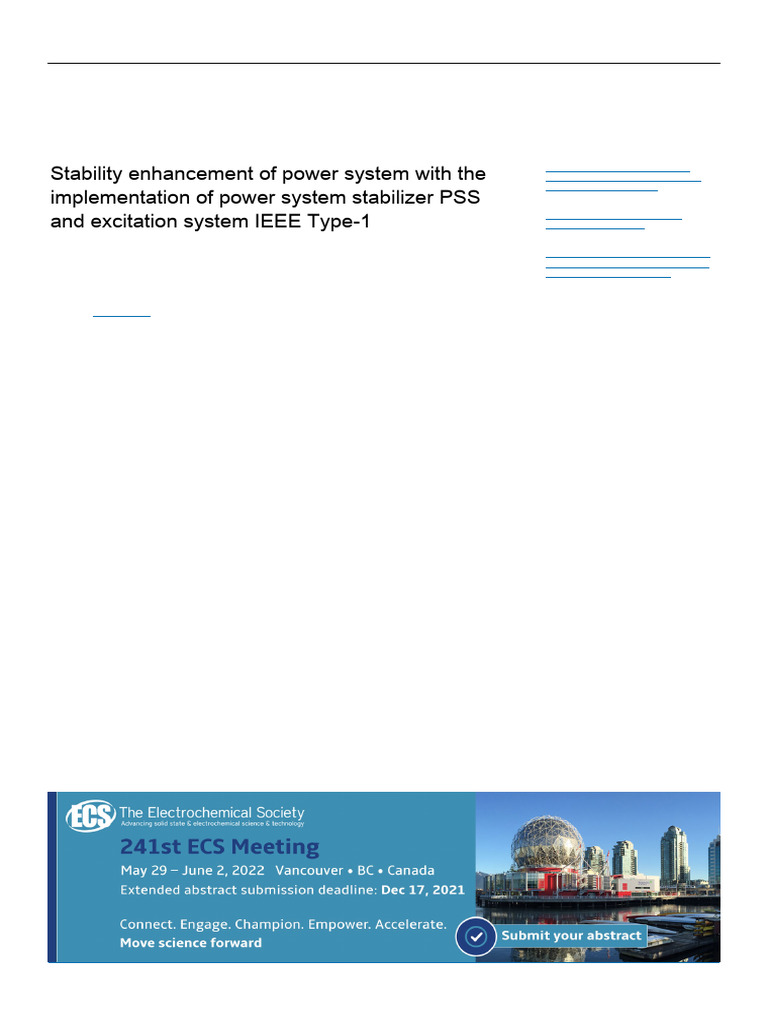 Stability Enhancement of Power System With the Imp (1) | PDF | Electric ...